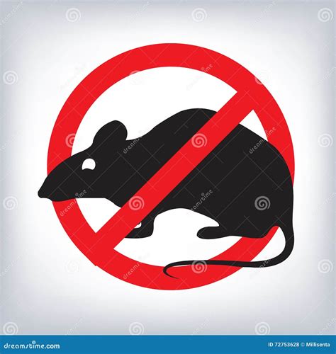 Rat Warning Sign Stock Vector Illustration Of White 72753628