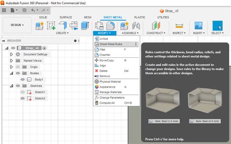 How To Create A Sheet Metal Rule In Fusion 360 Sendcutsend