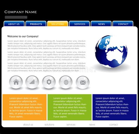 Simple Website Template Stock Vector Illustration Of Editable 31662266