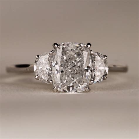 Cushion Cut Three Stone Diamond Engagement Ring 210ct Rocks Jewellers