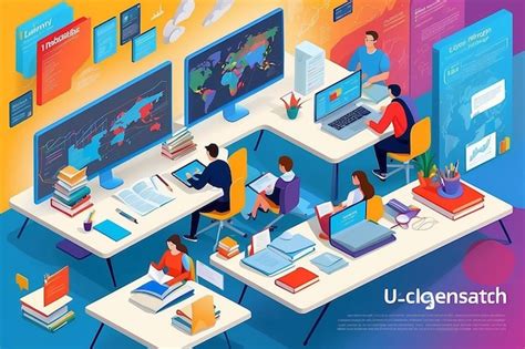 Premium Photo Teaching And Research College Infographic Tutorial Online Courses Seminar Class