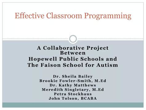 Ppt Effective Classroom Programming Powerpoint Presentation Free