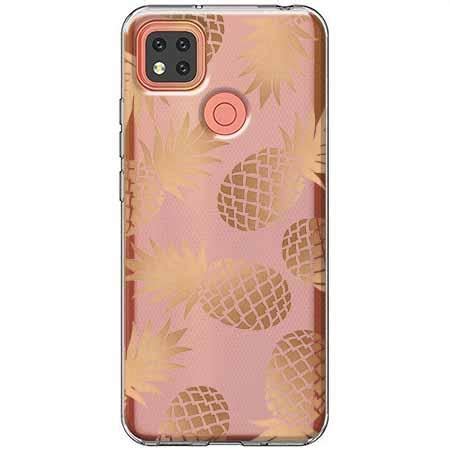 Etui na telefon Xiaomi Redmi 9c Złote ananasy 51691 sklep internetowy Etuistudio pl