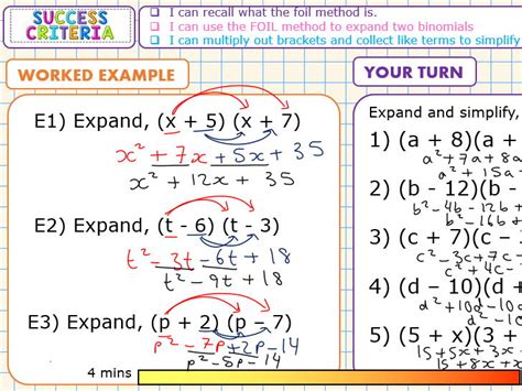 expanding double brackets powerpoint lesson ks3 ks4 teaching resources
