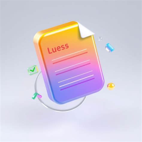 3d gradient file icon with checkmark and sphere on white background