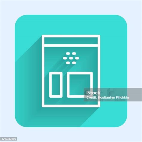 긴 그림자로 고립된 커피 콩 아이콘의 화이트 라인 가방 녹색 정사각형 버튼입니다 벡터 일러스트레이션 0명에 대한 스톡 벡터 아트 및 기타 이미지 Istock