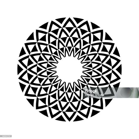 Abstract Decorative Radial Circle Pattern Round Design Element Stock