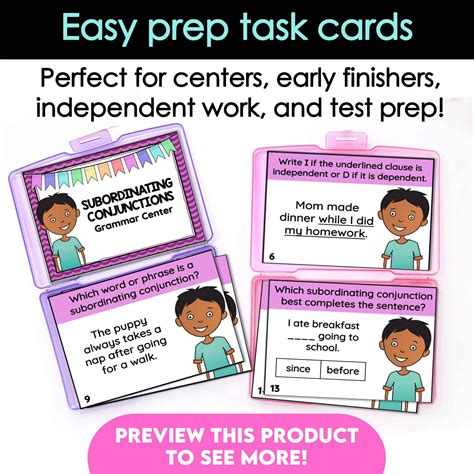 Subordinating Conjunctions Activities 3rd Grade Grammar Around The Kampfire