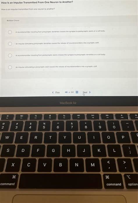 Solved How Is An Impulse Transmitted From One Neuron To