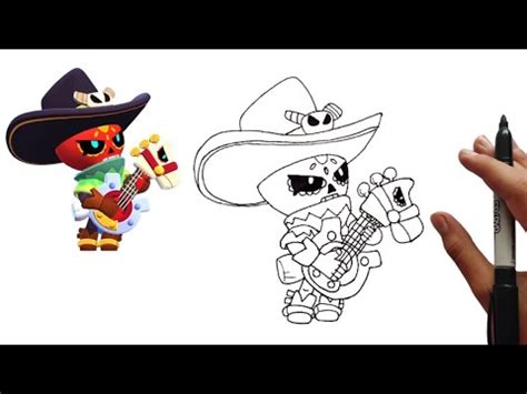 Drawing New Brawler Skin Desperado Poco Brawl Stars New Season Youtube