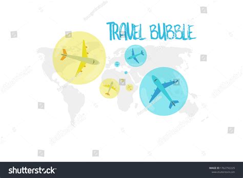 Airplane Bubble World Map White Background Stock Illustration 1762792229 Shutterstock
