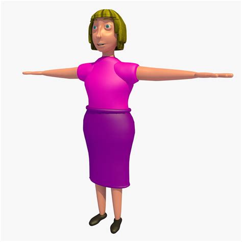 데이지 만화 여자 3d 모델 10 Fbx Dae C4d 3ds Free3d