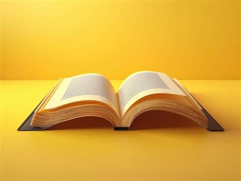 Premium Ai Image Open Book On Yellow Background Generative Ai