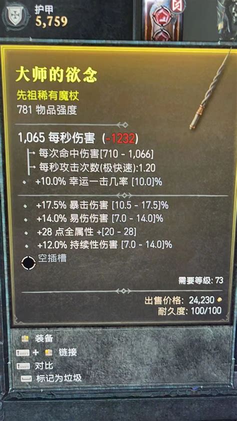 换装备满属性法杖换死灵戒指 物理伤害 爆伤易伤 暴击几率 四中三请密我 Nga玩家社区