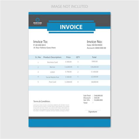 Premium Vector Vector Flat Geometric Invoice Design Template
