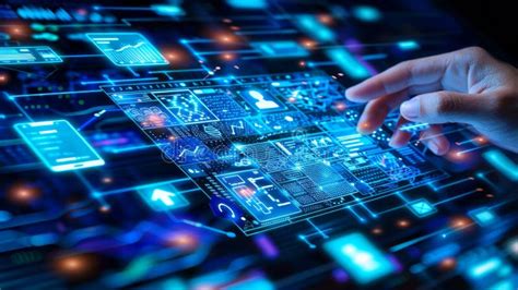 Businessman Working With Digital Business Interface And Data Analysis Graphs In Futuristic