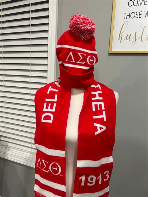 Delta Sigma Theta Scarf And Hat Red And White 1913 Etsy