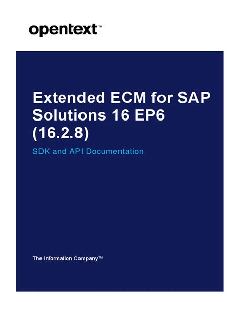 Extended Ecm For Sap Solutions 16 Ep6 1628 Sdk And Api Documentation Pdf Class