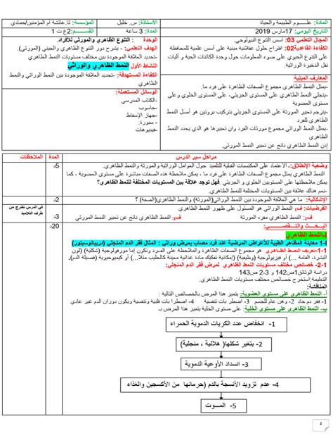 النمط الظاهري و المورثي Pdf