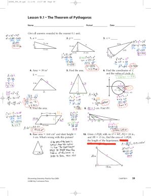 Fillable Online Lesson 9 1 The Theorem Of Pythagoras Fax Email Print PdfFiller