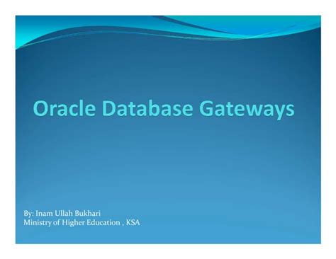 Integration With Oracle Database Gateway Pptx