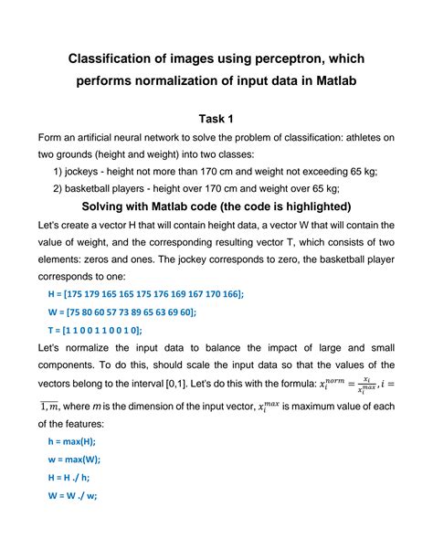 SOLUTION: Normalization of input data of ai in matlab - Studypool