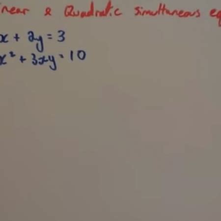Solving Simultaneous Equations Corbettmaths