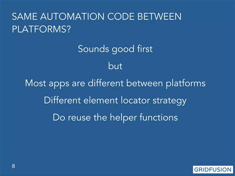 mobile test automation using one api and one infrastructure ppt