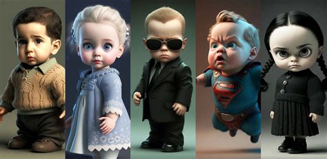 تصور هوش مصنوعی از برخی شخصیت‌های معروف، در قالب کودک دنیای پردازش