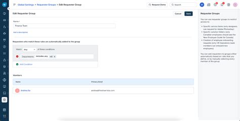 fix for business rule validation in service items freshservice