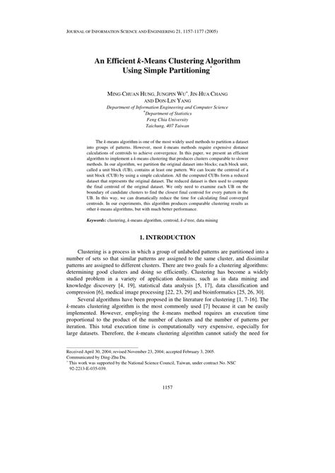 Pdf An Efficient K Means Clustering Algorithm Using Simple Partitioning