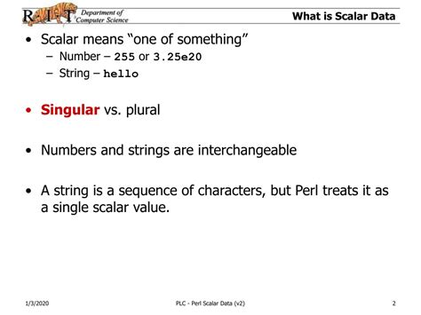Ppt Programming Language Concepts Perl Scalar Data Powerpoint