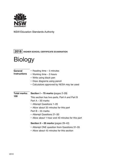 Data Processing Questions 2018 Hsc Biology Nsw Education Standards
