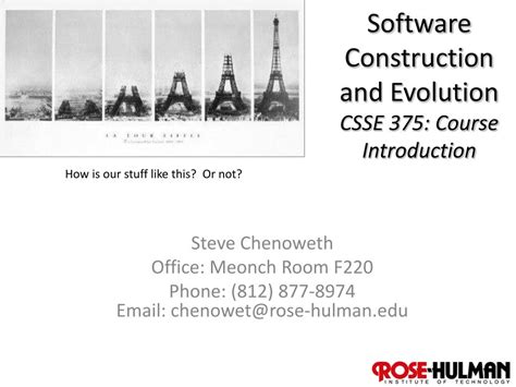 Ppt Software Construction And Evolution Csse 375 Course Introduction
