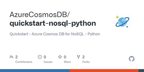 Quickstart Nosql Pythonapppy At Main · Azurecosmosdbquickstart Nosql