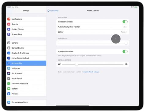 how to customize ipad mouse in pointer control settings cult of mac