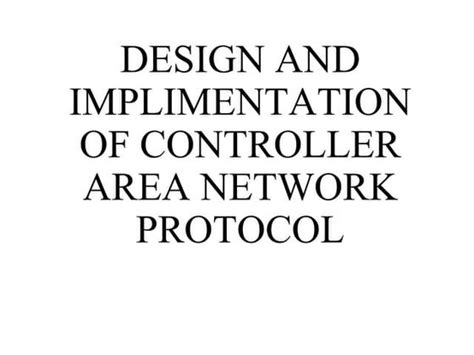 Controller Area Network Ppt Pptx