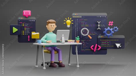 Programmer Developer Typing Script Source Languages Coding Symbols Icon