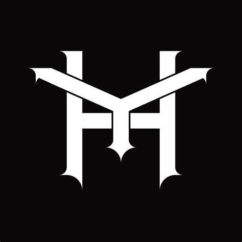 Yh Logo Monogram With Vintage Overlapping Linked Style Design Template