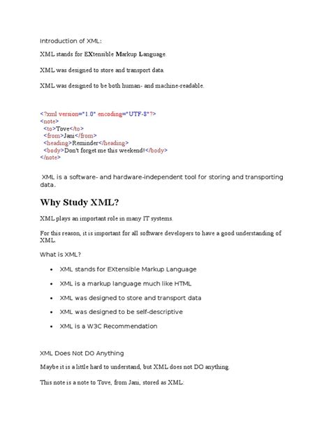 Introduction Of Xml Pdf Uniform Resource Identifier Html Element