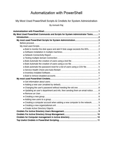 Most Used Powershell Command Pdf Software Software Engineering