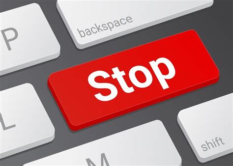 Premium Vector Closeup Of The Stop Button On A Realistic White Modern
