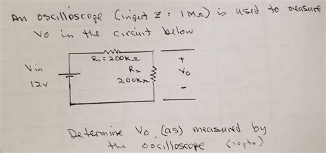 Solved An Oscilloscope INPUT Z M Ohms Is Used To Chegg Com