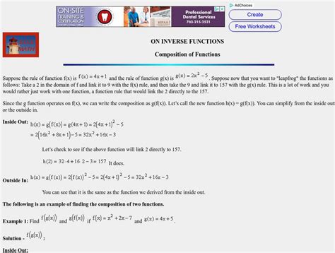 S O S Math Composition Of Functions Activity For 9th 10th Grade