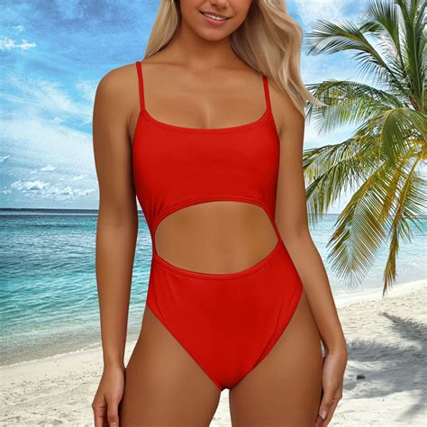 Womens Neck Cut Out Front Lace Up Back High Cut Monokini Swimsuit