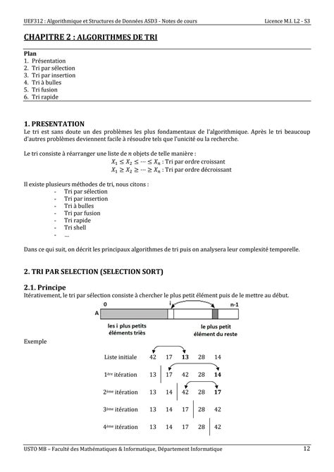 SOLUTION Algorithmes De Tri Studypool