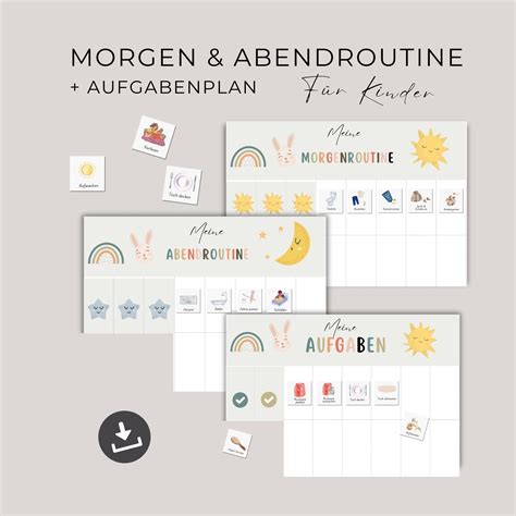 Tagesplan Für Kinder Morgen Abendroutine Für Kinder Routineplan Kleinkinder Routine Set Zum