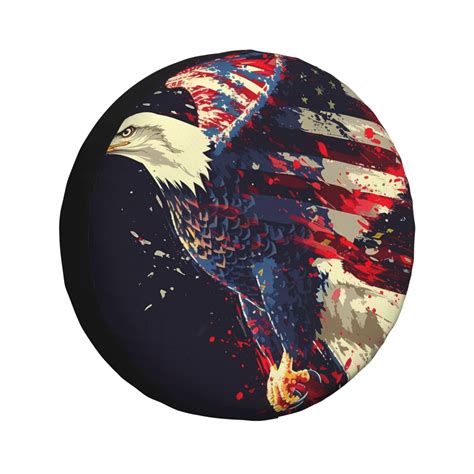 Cauagu Watercolor Bald Eagle For Spare Tire Cover Wheel Protector