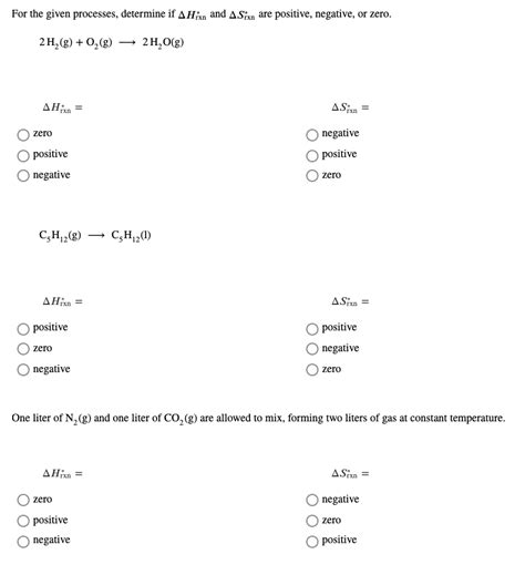 solved for the given processes determine if ahixn and asixn