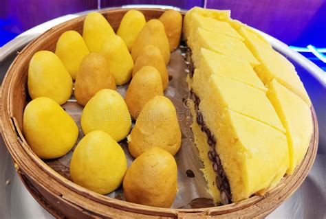 Steamed Sponge Cake And Steamed Sponge Cake Stock Image Image Of